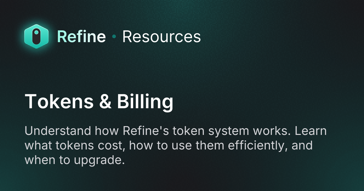 Tokens & Billing | Refine