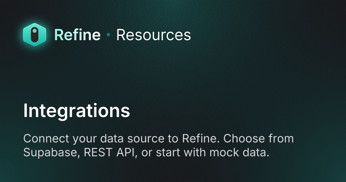 Integrations | Refine